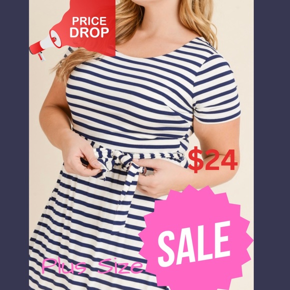 Gilli clothing | Dresses | Plus Size Blue And White Gilli Stripe Dress ...